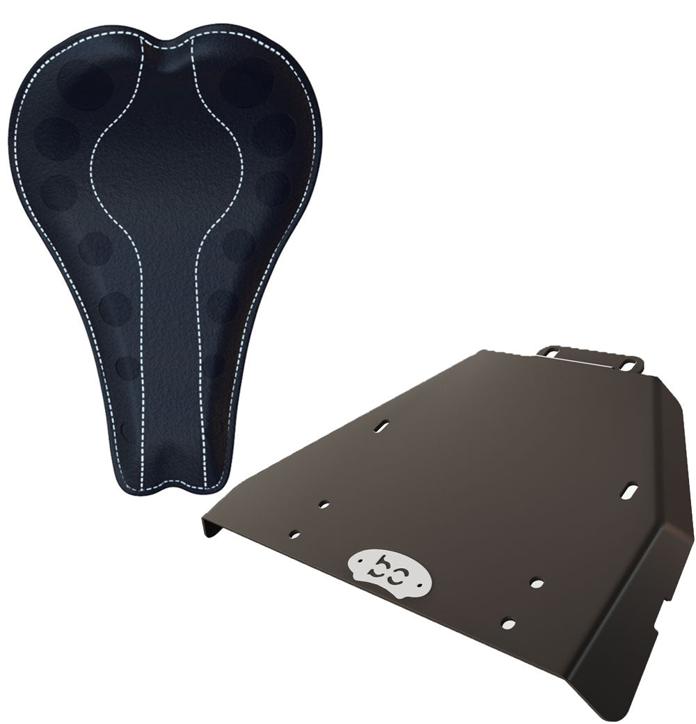 Kawasaki Vulcan vn900 Leather Solo Seat Kit + Imperial Leather 16" HOL ...