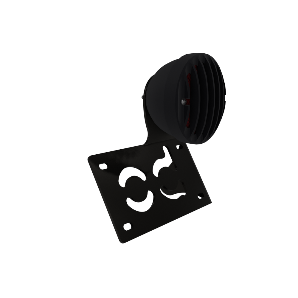 UNIVERSAL Horizontal License plate bracket with Brake light (Powder Co ...