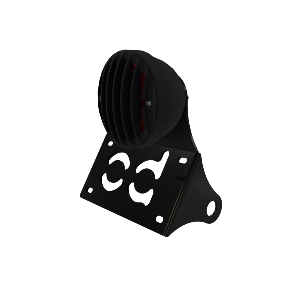 UNIVERSAL Horizontal License plate bracket with Brake light (Powder Co ...