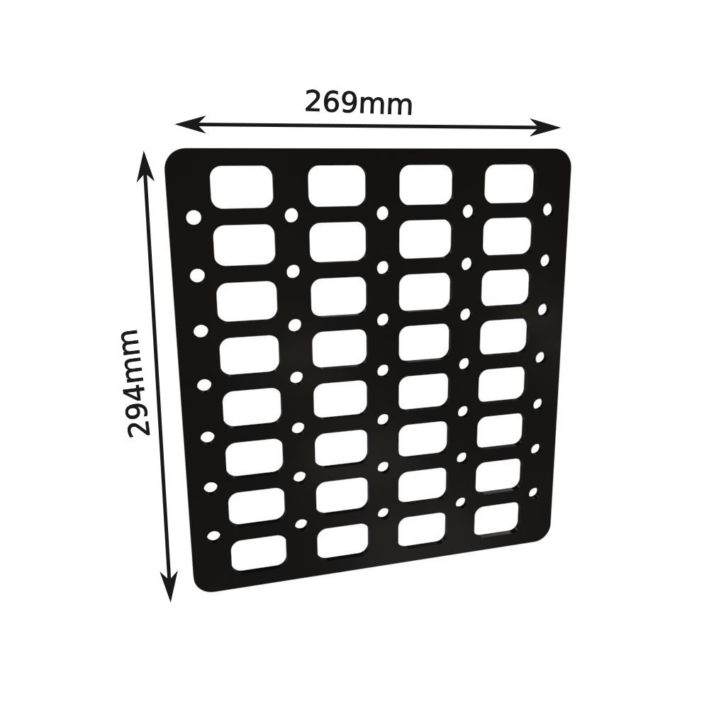 Multi-FIT Tactical Rigid Molle Panel (#4) 269mm x 294mm (RAW METAL ...